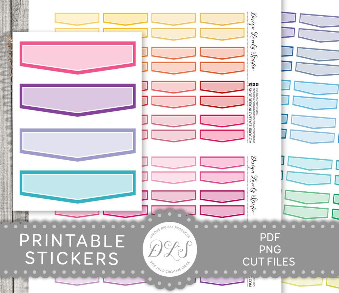 Printable HEADER Planner Stickers, Multicolor Header Planner Stickers ...
