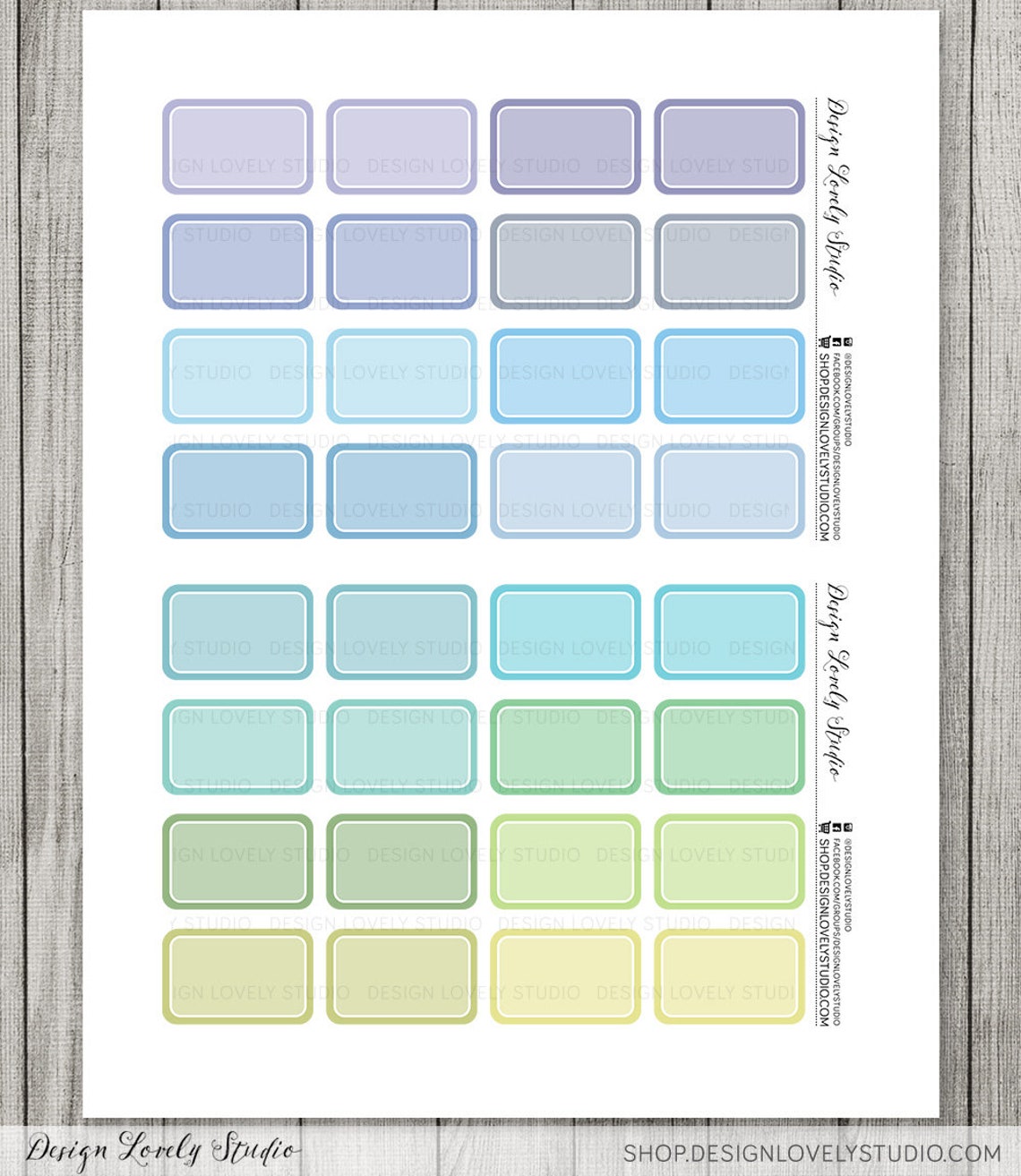 Pastel Half Box Planner Stickers, Half Box Printables, Rounded Corners ...