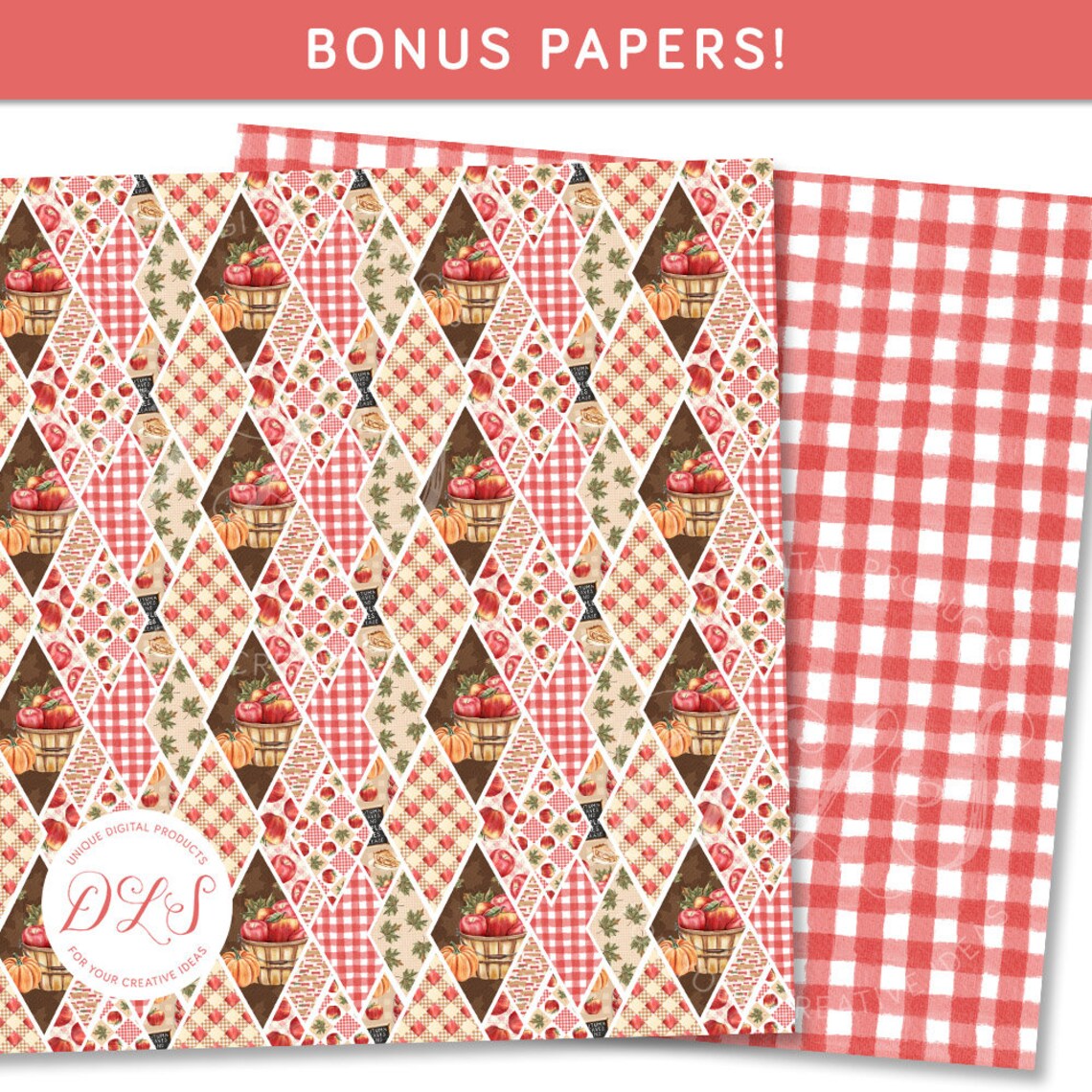 Apple Digital Paper Fall Digital Background Thanksgiving | Etsy