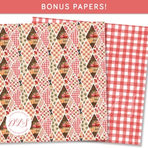 Apple Digital Paper, Fall Digital Background, Thanksgiving Pattern ...