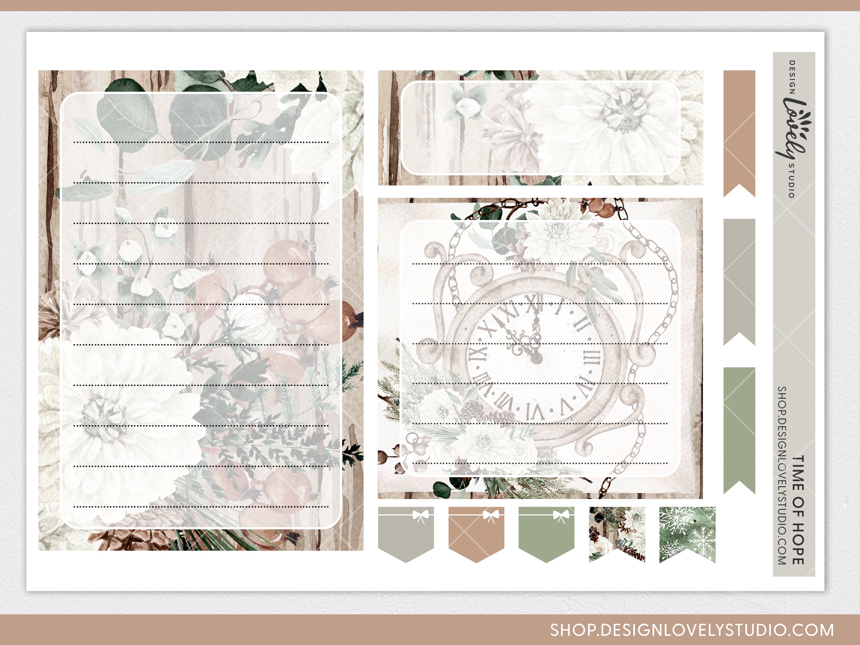 January Notes Page Kit Printable Planner Stickers Monthly - Etsy