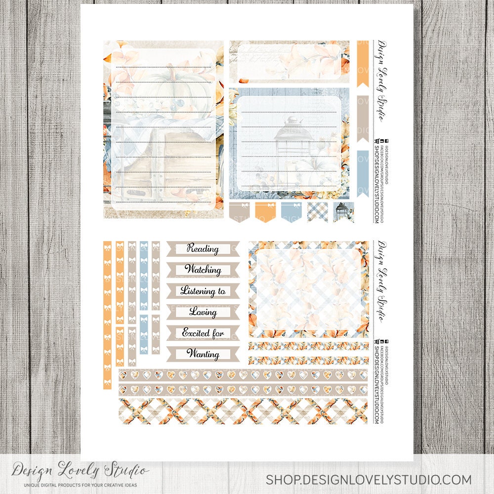 Printable NOVEMBER Notes Page Stickers Fall Planner Stickers - Etsy
