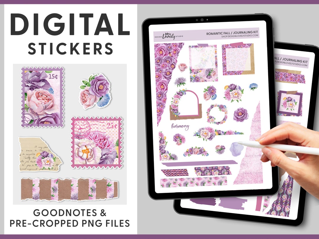 Digital Journaling Stickers, Floral Journaling Stickers, Goodnotes ...