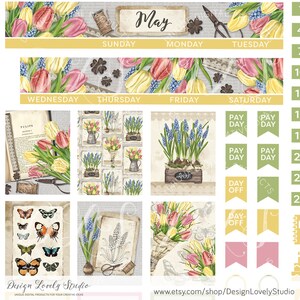 Mini Happy Planner MAY Stickers Kit, Printable May Monthly Kit, Spring ...
