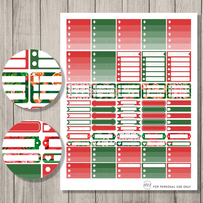Printable Christmas Planner Stickers Fits Erin Condren - Etsy