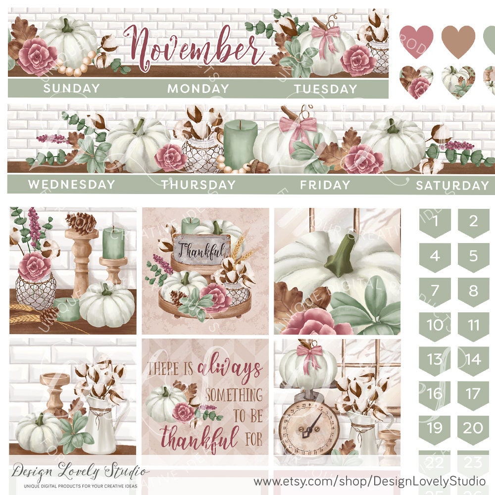 Happy Planner November Monthly Kit Printable November - Etsy