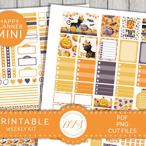 Printable NOVEMBER Monthly Stickers Kit Mini Happy Planner | Etsy