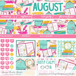 Printable Back to School Planner Stickers, Back to School Monthly Kit ...