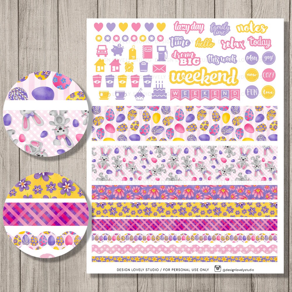 Happy Planner Easter Kit Easter Planner Stickers Happy - Etsy