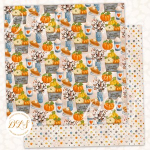 Pumpkin Digital Paper, Halloween Digital Paper, Halloween Scrapbook ...