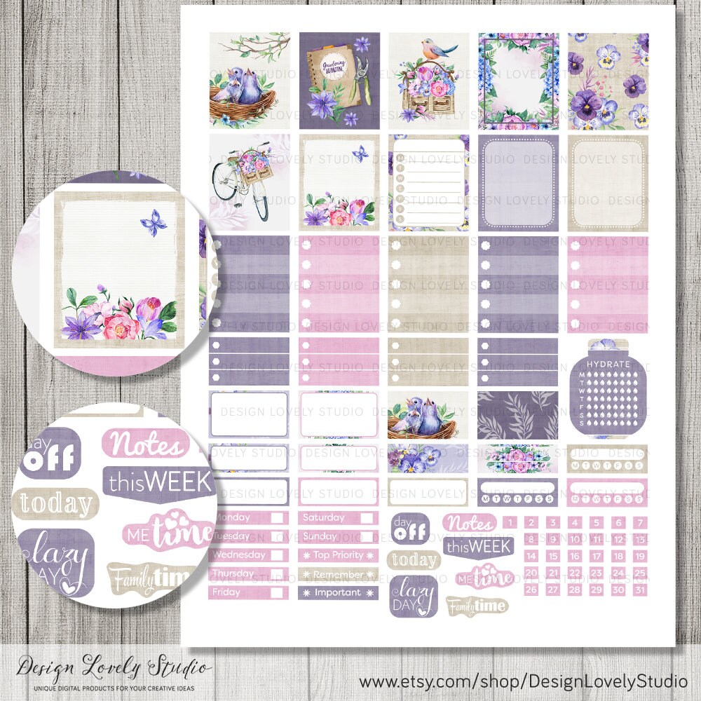 Printable Easter Planner Stickers, Mini Happy Planner Weekly Stickers ...