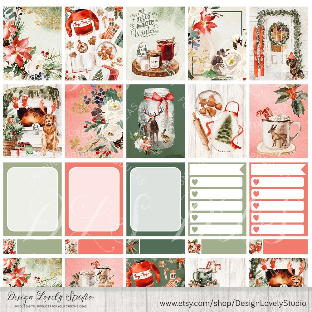 Printable CHRISTMAS Planner Stickers Vertical Stickers - Etsy