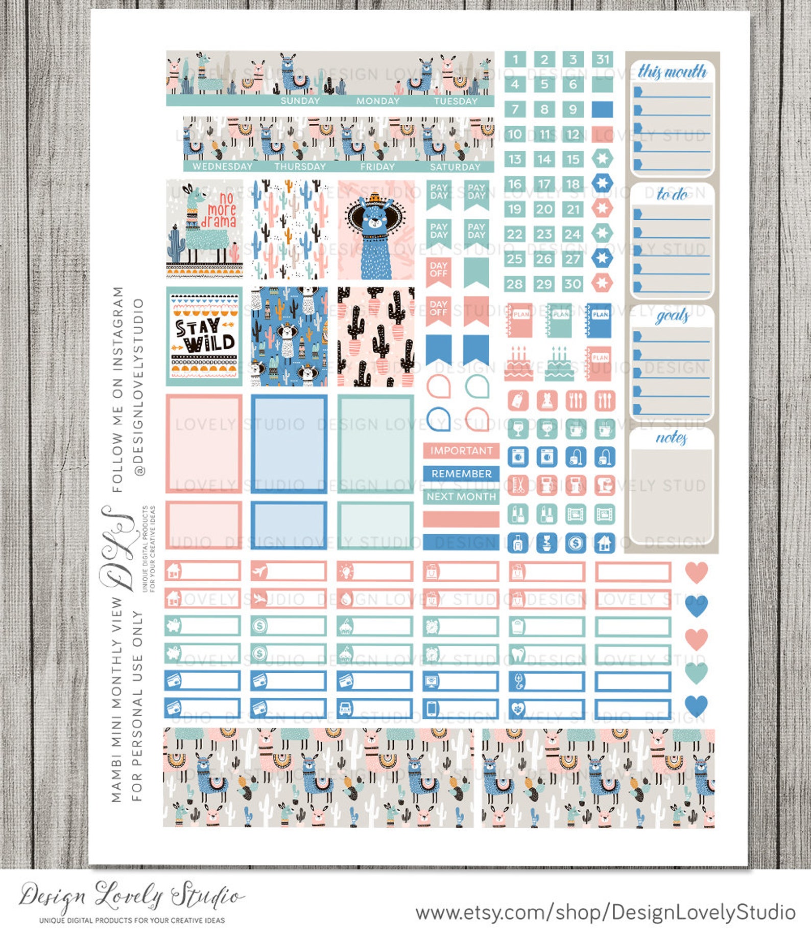 Mini Happy Planner Monthly Sticker Kit Mini Happy Planner | Etsy