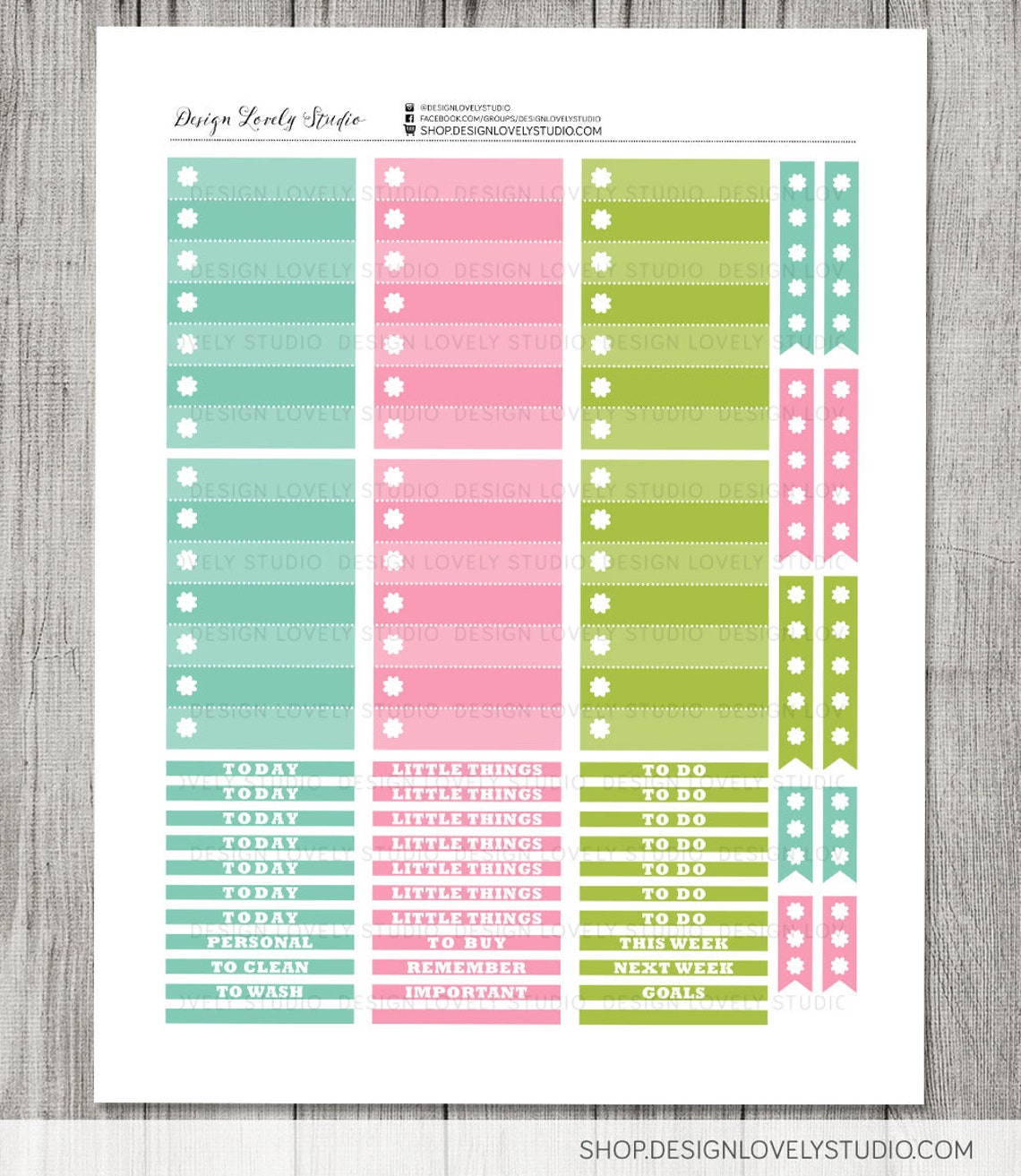 Tropical Summer Planner Stickers Kit PRINTABLE Big Happy - Etsy