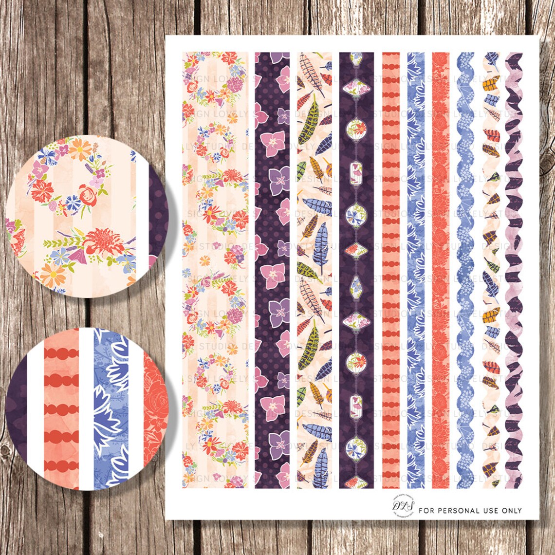 Printable HORIZONTAL Planner Stickers Erin Condren Kit Summer | Etsy