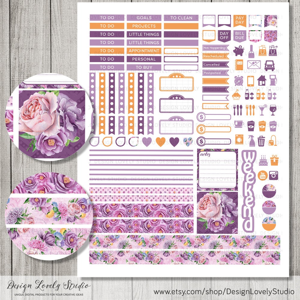 Printable Mini Happy Planner Stickers Fall Floral Planner | Etsy