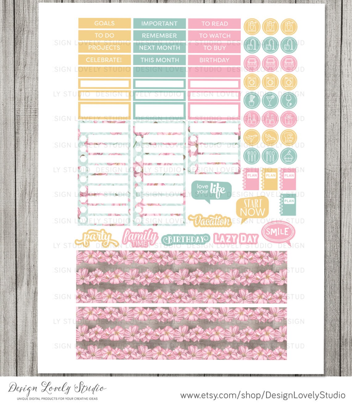 Printable Happy Planner Stickers Classic Happy Planner | Etsy