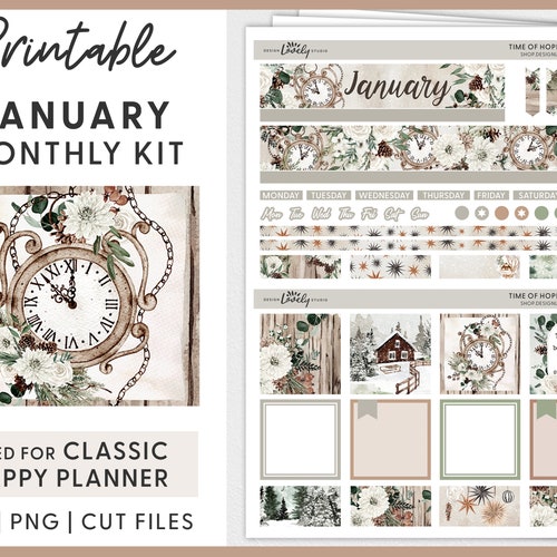 January Planner Stickers Happy Planner Monthly Sticker Kit - Etsy