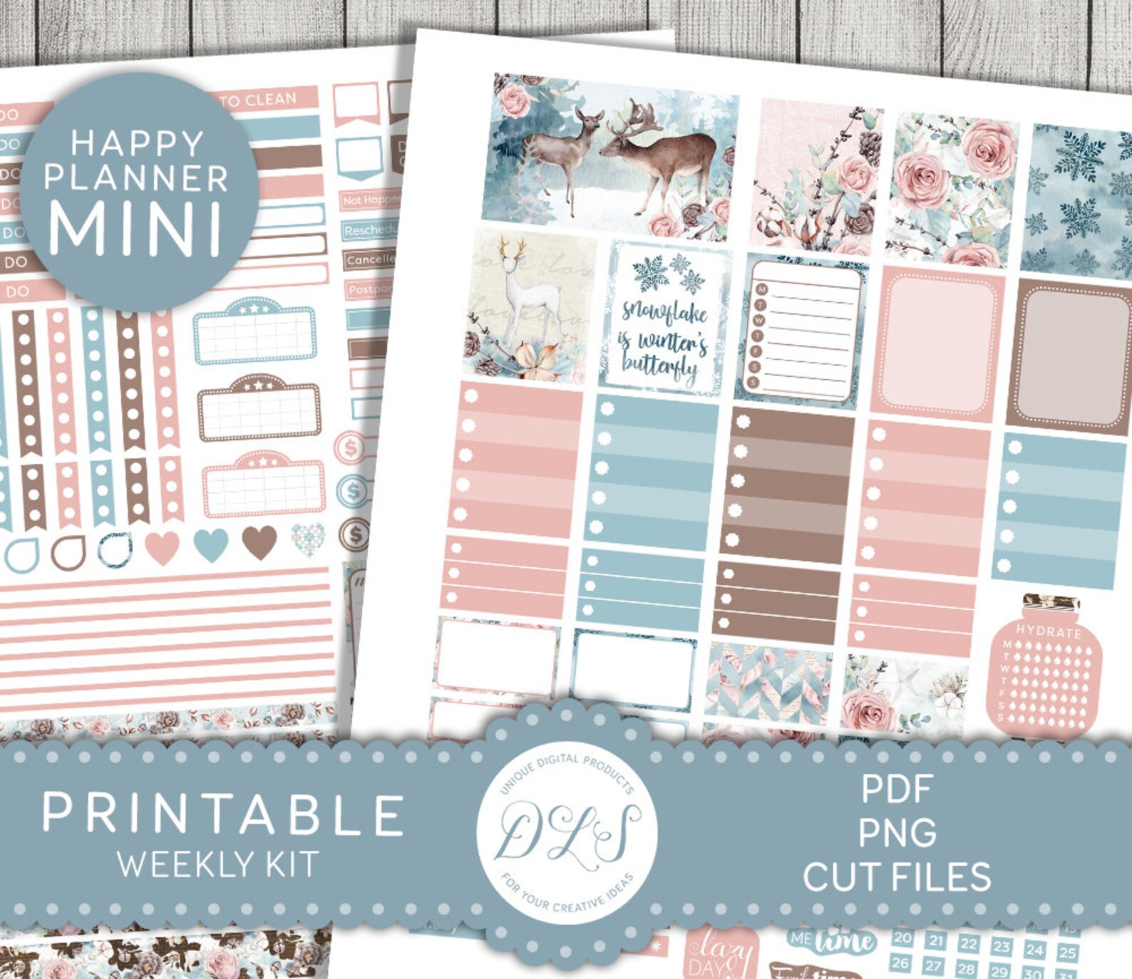 Printable WINTER Planner Stickers Holiday Planner Stickers | Etsy