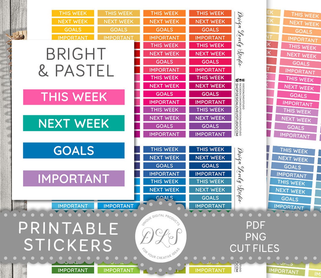 Printable Header Planner Stickers, Functional Header Planner Stickers ...