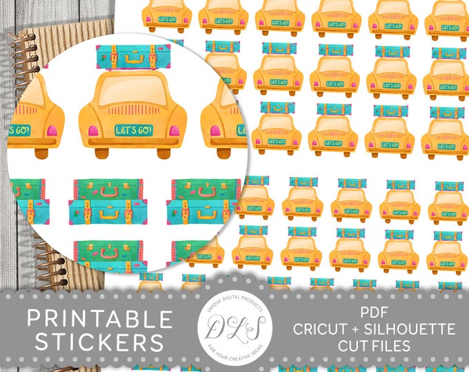TRAVEL PLANNER STICKERS, Road Trip Planner Deco, Travel Printable Deco ...