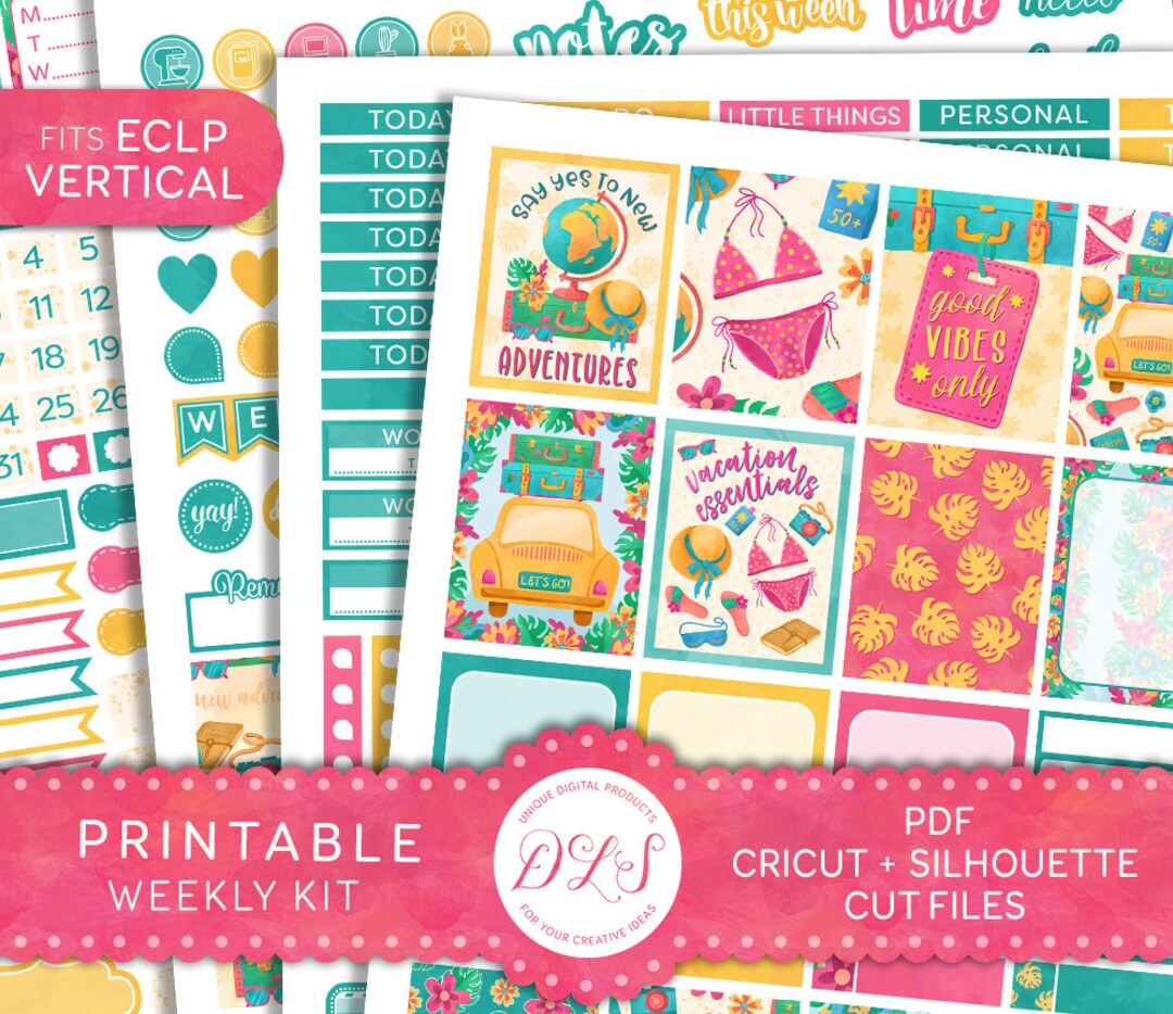 Summer Vacation Planner Stickers, Road Trip Planner Stickers Printable ...