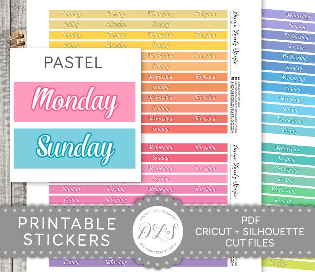 Monday Sunday Planner Stickers, Date Cover Stickers, Monday to Sunday ...