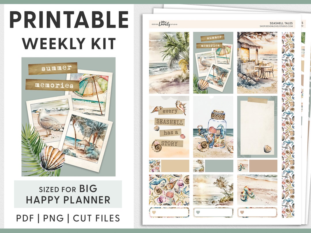 Summer Planner Stickers, Beach Planner Stickers, Weekly Stickers Kit ...