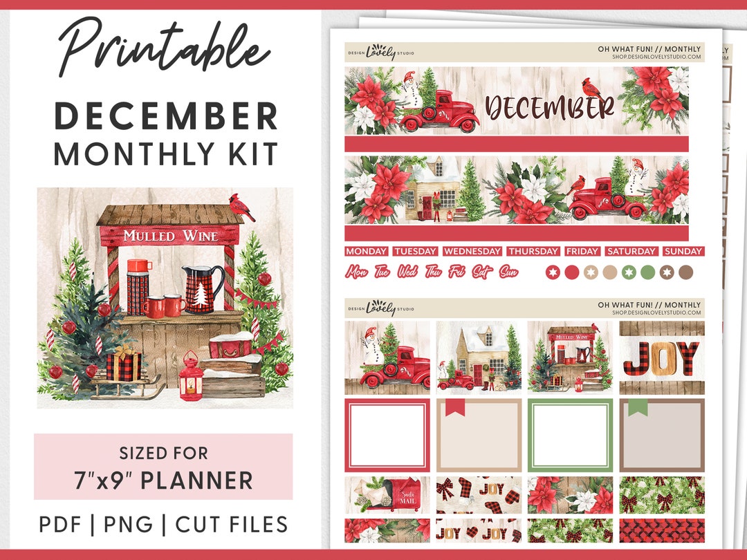 December Planner Stickers, Christmas Planner Stickers, Printable ...