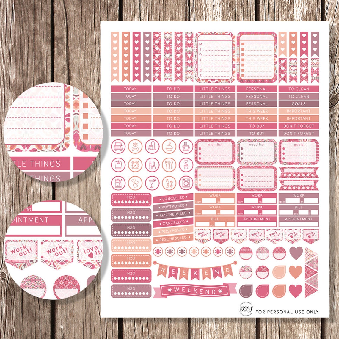 VERTICAL Planner Sticker Kit fits Erin Condren Planner Weekly | Etsy