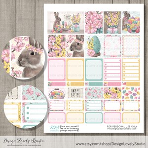 Easter Planner Stickers Printable, Easter Weekly Stickers Kit, Bunny ...
