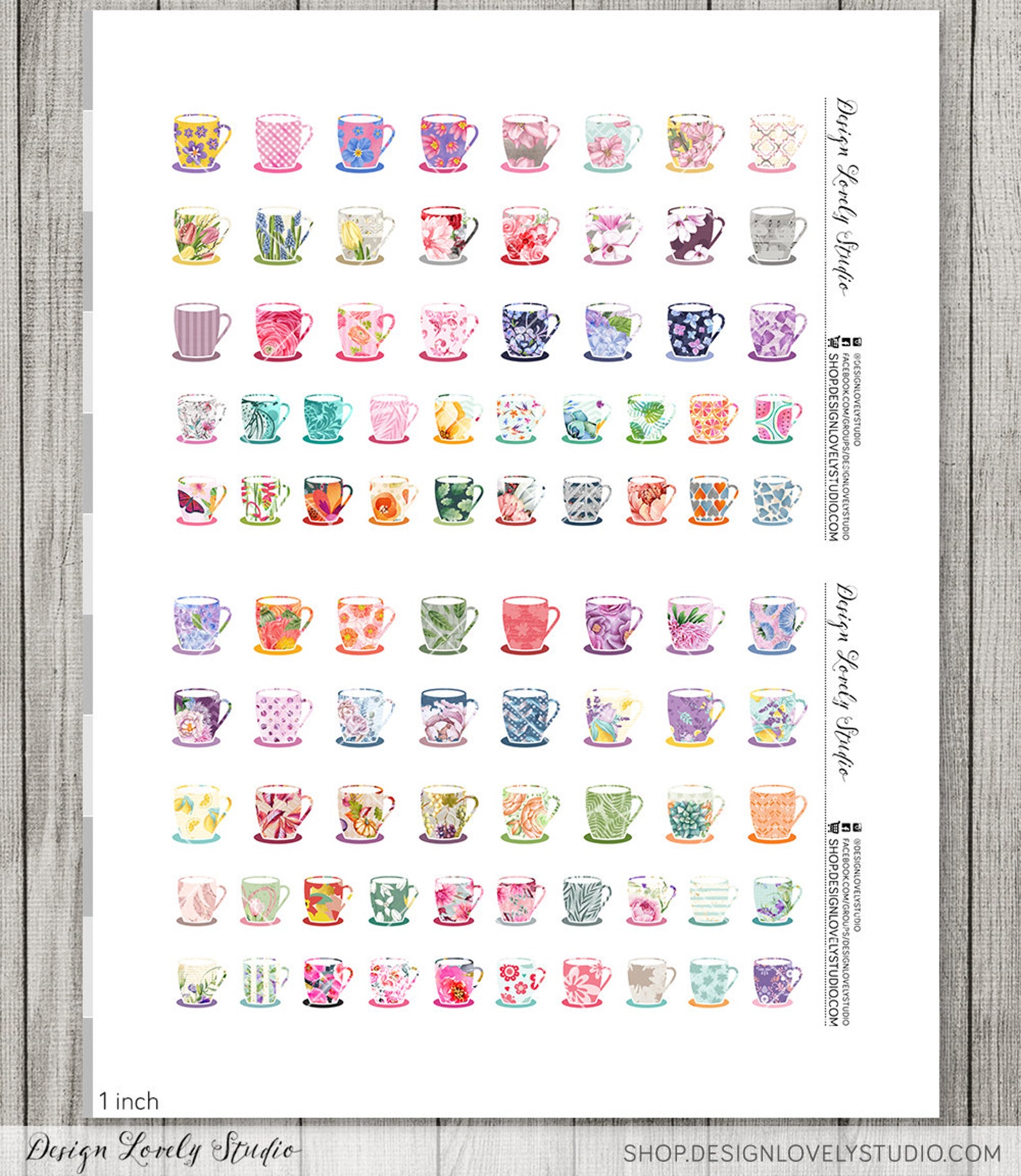 Printable Mug Planner Stickers Coffee Cup Planner Stickers - Etsy