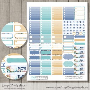 PRINTABLE Nautical Planner Stickers, Beach Weekly Planner Stickers Kit ...