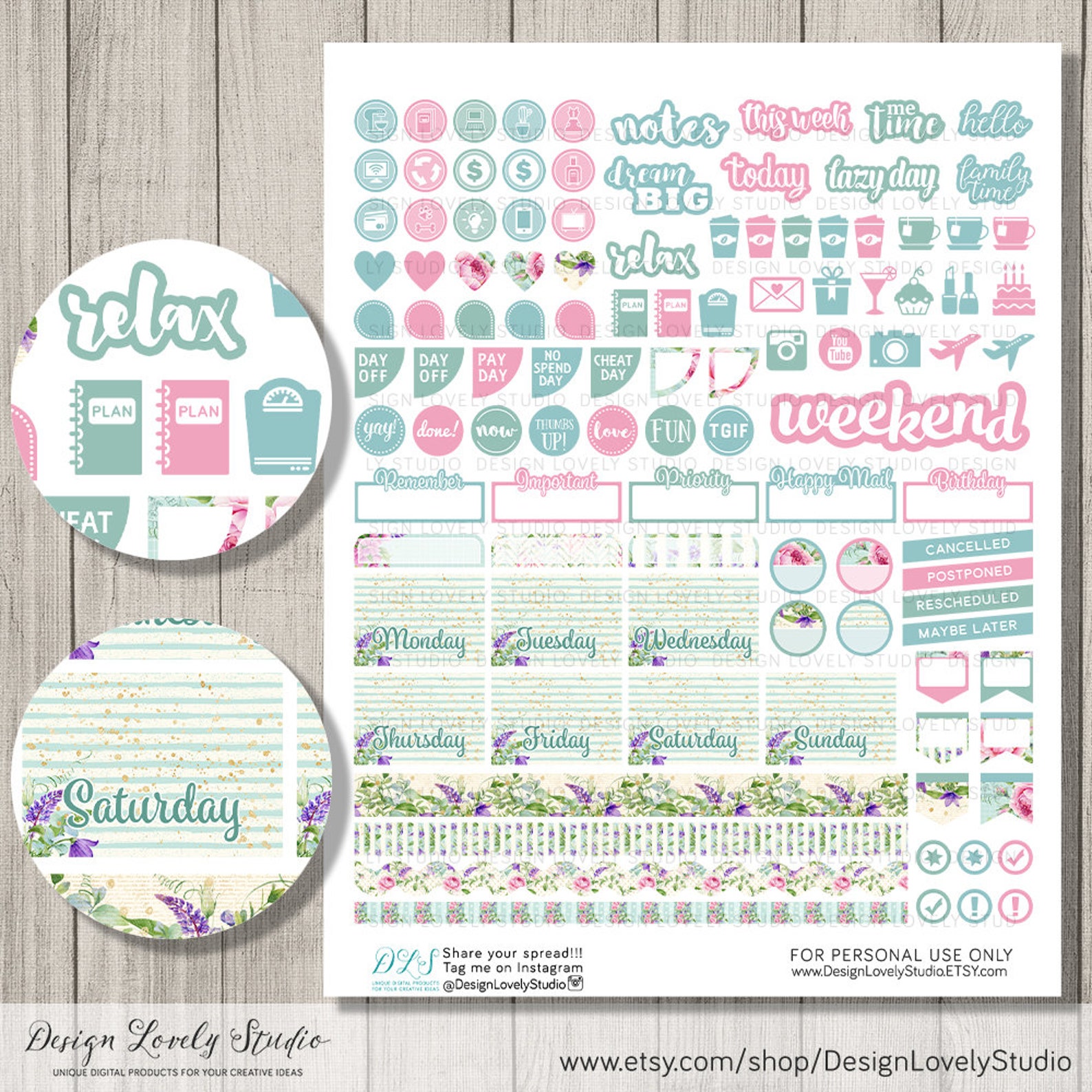 Printable Happy Planner Weekly Kit, Spring Planner Printables, Happy ...