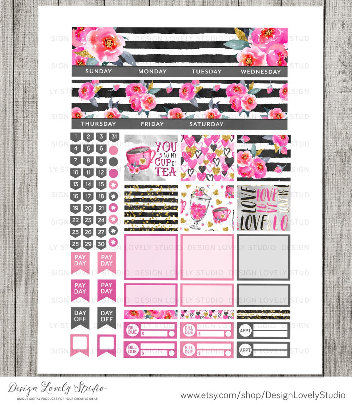 Printable Monthly Planner Stickers Erin Condren Monthly - Etsy