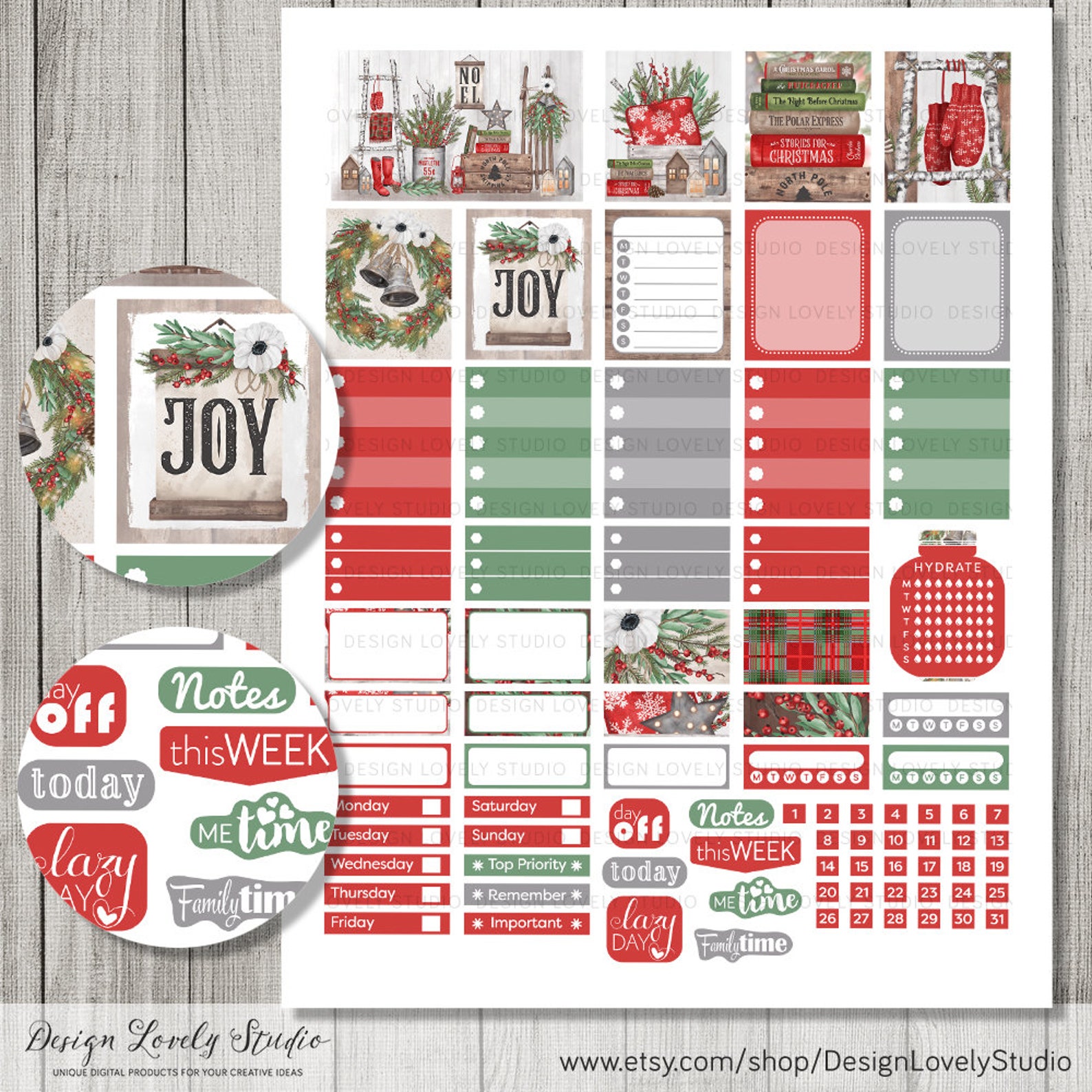 Mini Happy Planner Christmas Stickers Kit Printable Christmas - Etsy