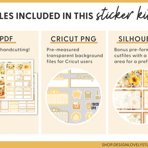Honey Bee Printable Planner Stickers Bundle, Summer, Floral, Yellow ...