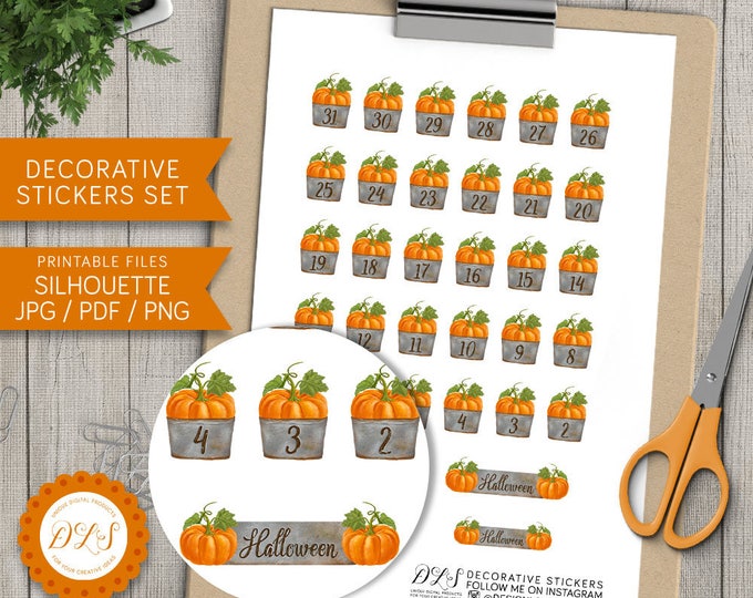 Printable FLORAL Monthly Stickers Kit Big Happy Planner - Etsy