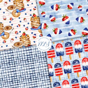 4th of July Digital Paper, Independence Day Background, Patriotic ...
