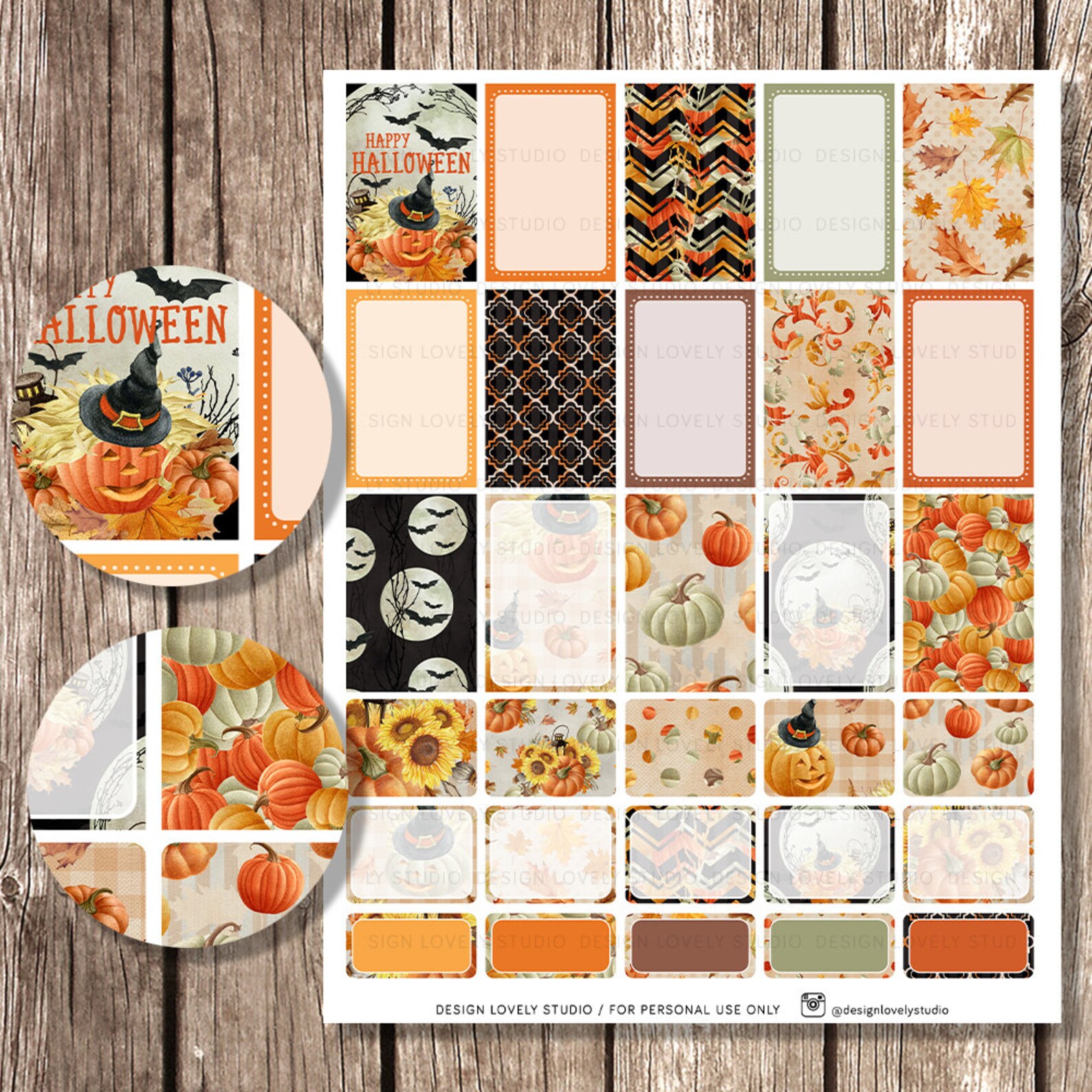 Happy Planner Halloween Stickers, Printable Halloween Planner Stickers ...