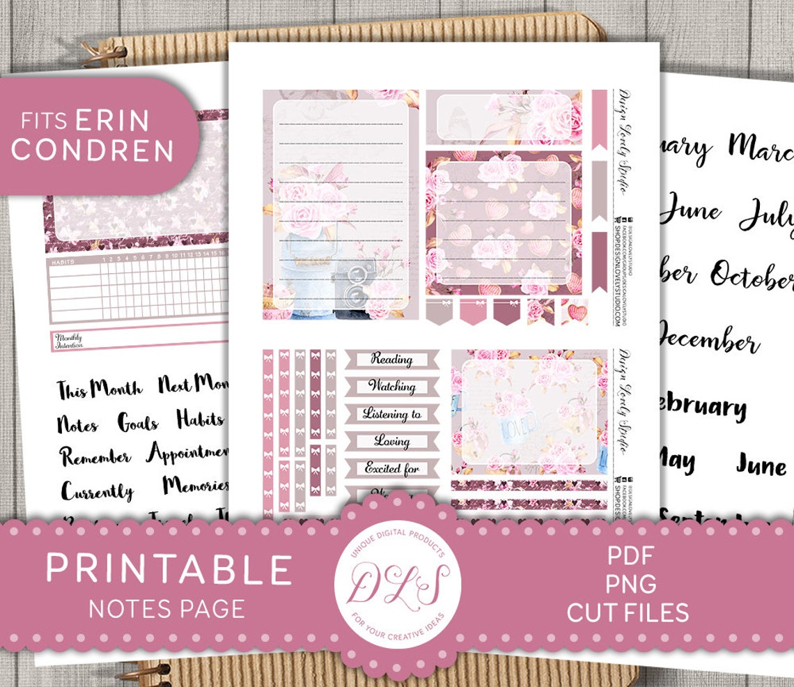 February Notes Page Stickers Printable Planner Stickers - Etsy