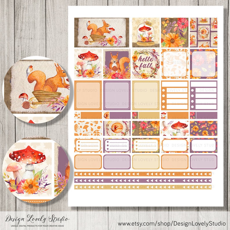 PRINTABLE Fall Planner Stickers Kit Weekly Planner Stickers - Etsy