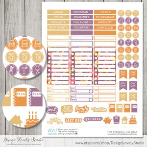 Printable NOVEMBER Monthly Stickers Kit, Big Happy Planner November Kit ...