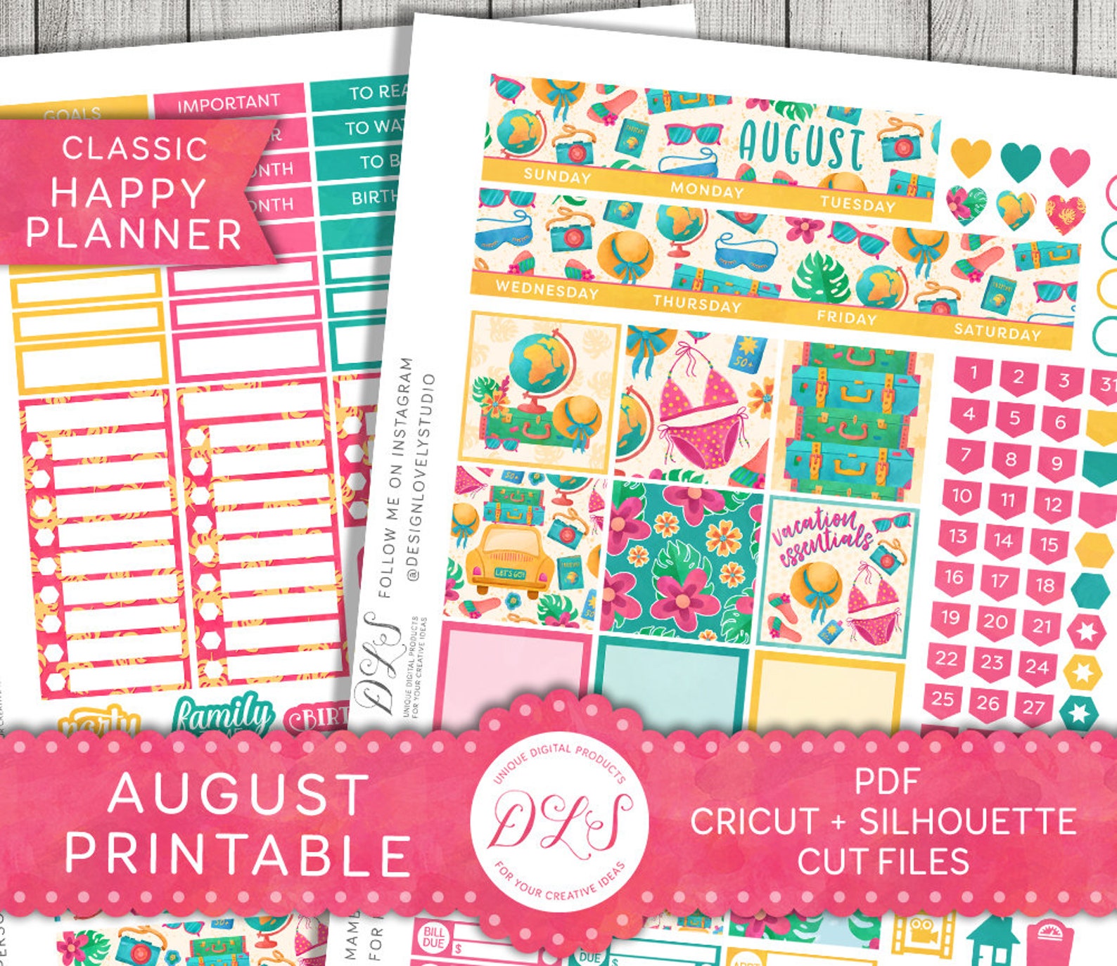 Happy Planner August Monthly Kit August Happy Planner | Etsy