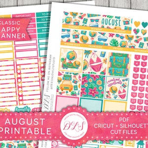 Happy Planner August Monthly Kit, August Happy Planner Printable ...