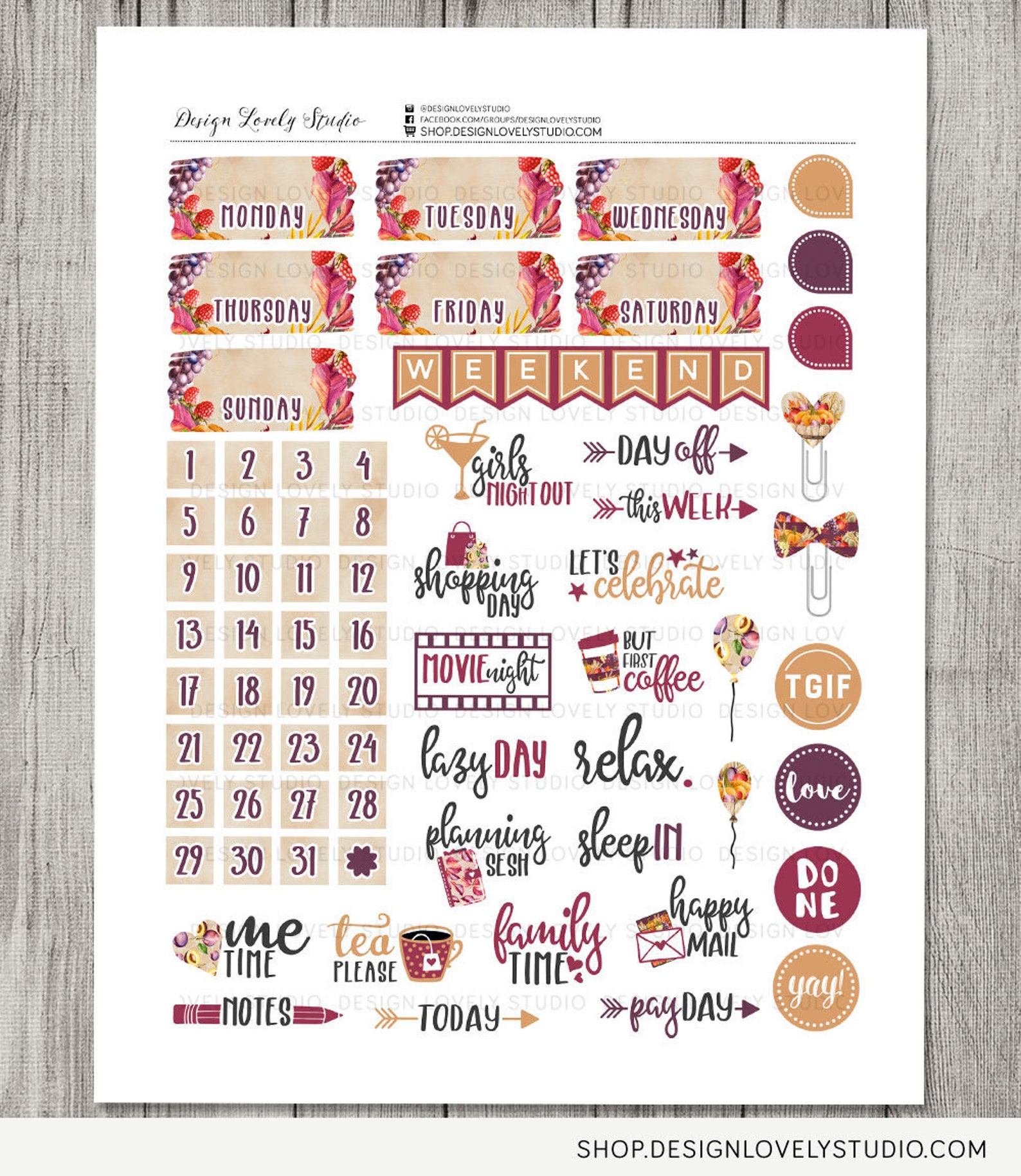 Printable Thanksgiving Planner Stickers Thanksgiving Weekly - Etsy