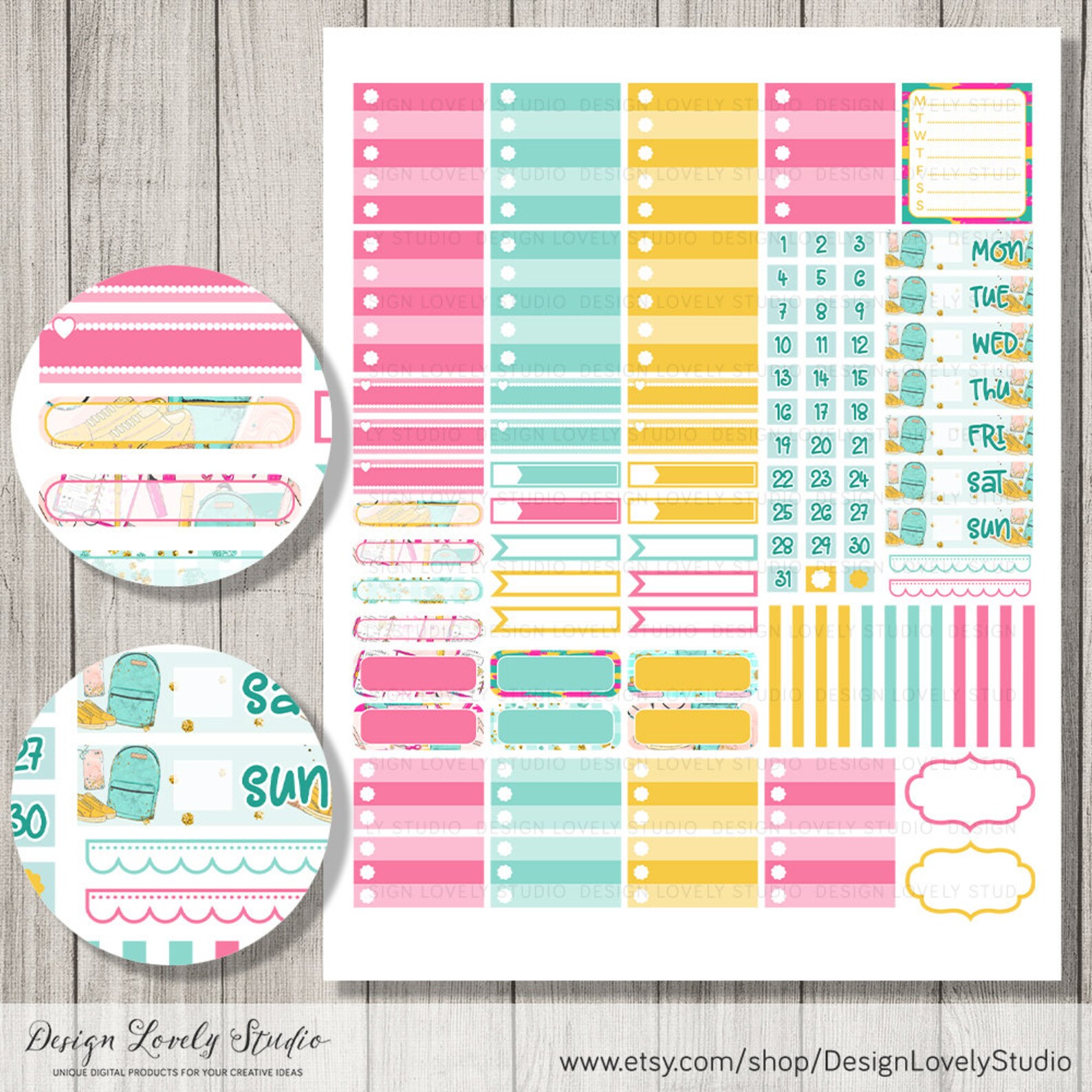 Printable BACK TO SCHOOL Planner Stickers Back to School | Etsy