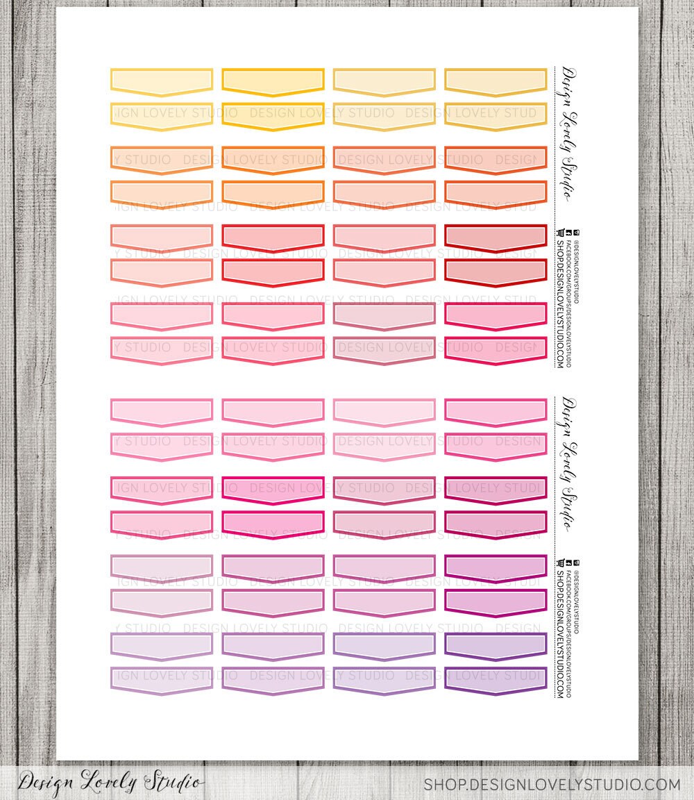 Printable HEADER Planner Stickers Multicolor Header Planner | Etsy