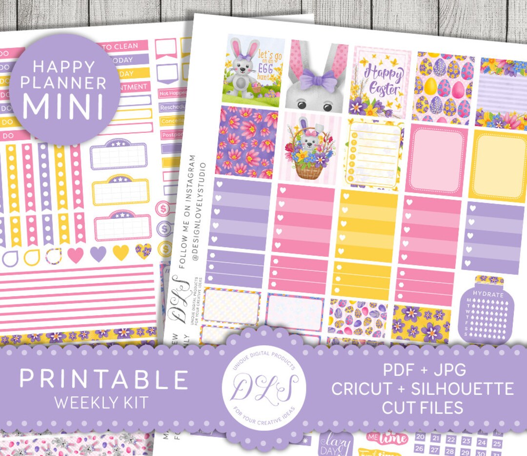 April Mini Happy Planner, Easter Mini Happy Planner Kit, Mambi Easter ...
