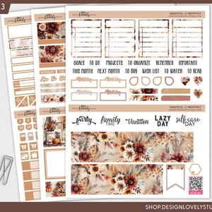 November Monthly Sticker Kit, Thanksgiving Planner Stickers, November ...